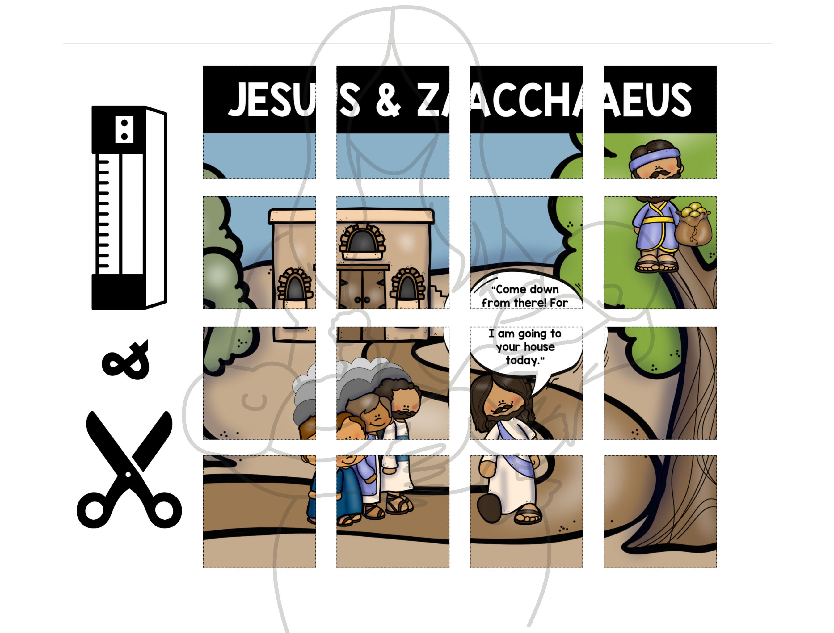Zacchaeus Bible Story Puzzle: Sunday School Activity (digital Download ...