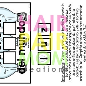 English AND Spanish Bible Verse Activity, Matthew 5:14 Light of the ...
