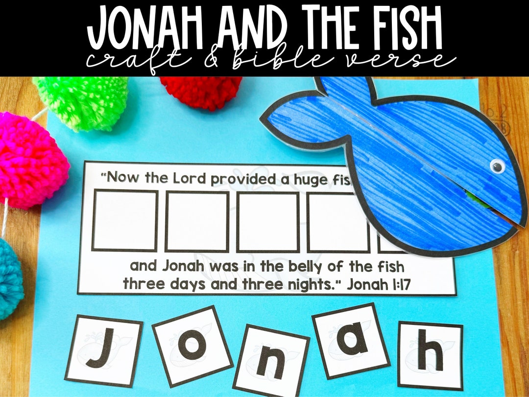 Jonah and the Whale Kids Printable Craft Template, Religious Craft ...