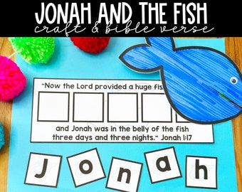 Jonah and the Whale Kids Printable Craft Template, Religious Craft ...