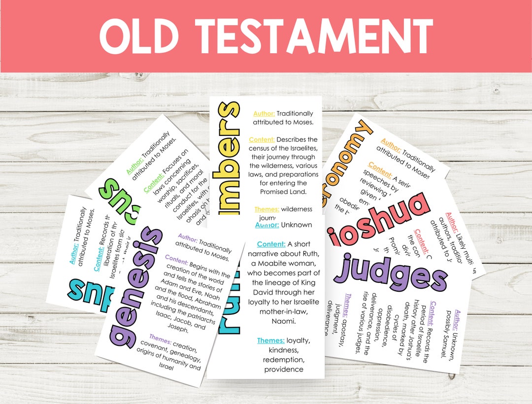 Old Testament Flashcards: Books of the Bible, Sunday School (printable ...