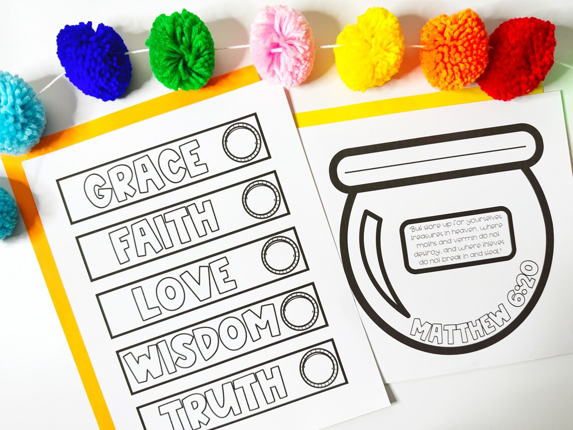 Treasures in Heaven Craft Template: Kids Printable Activity (instant ...