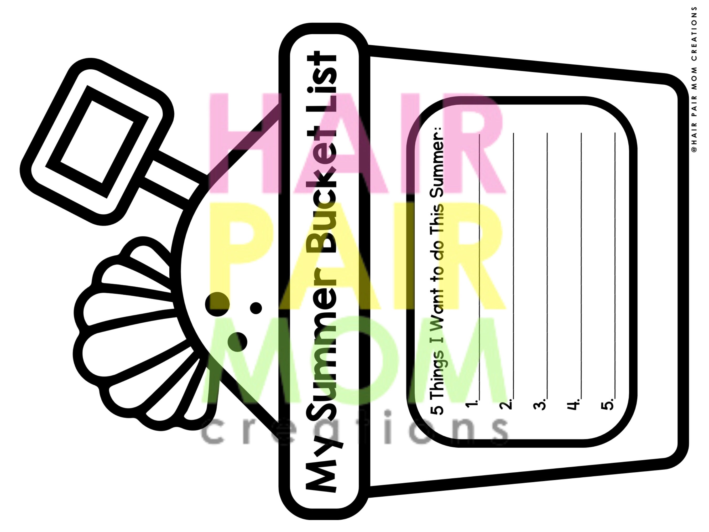 Summer Printable Bucket List & Activity Page Kindergarten Elementary ...