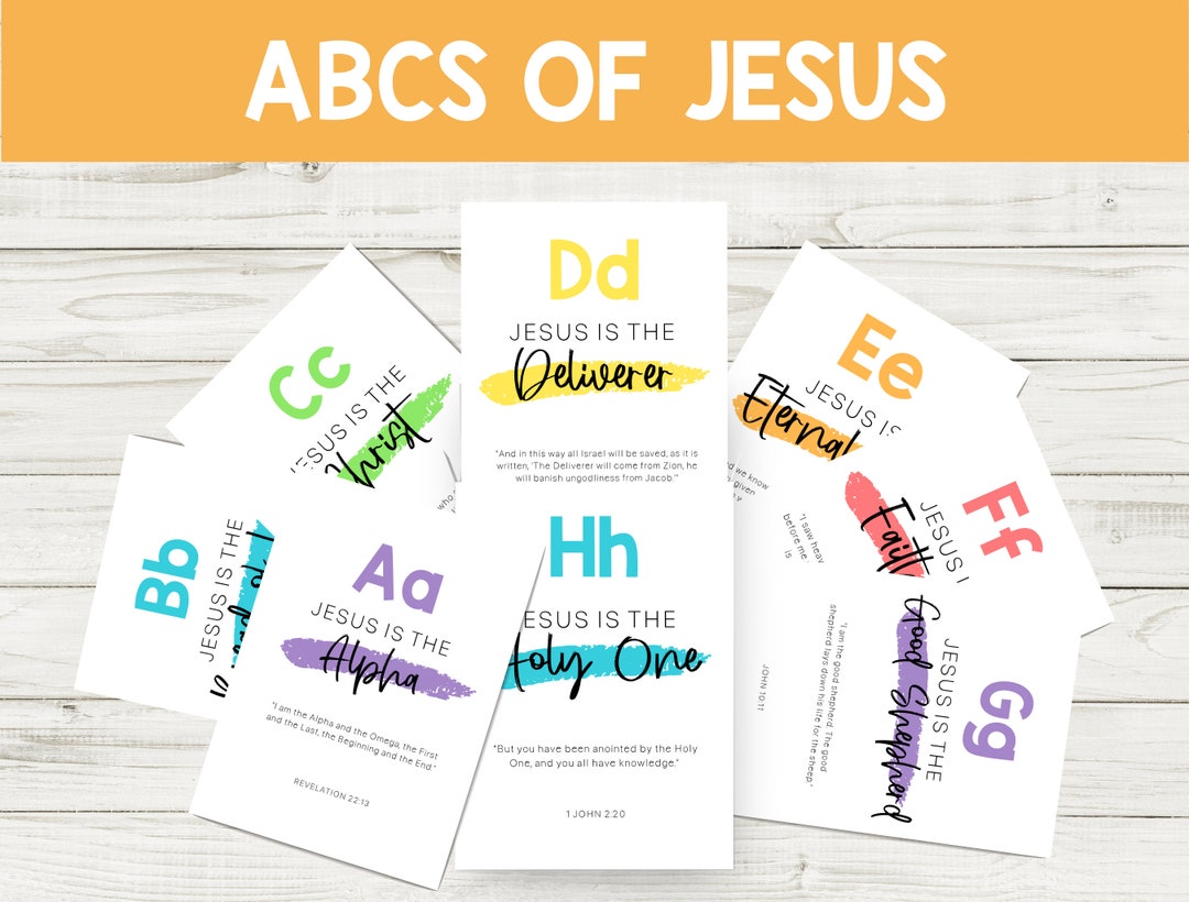 Jesus ABC Scripture Cards PRINTABLE / Alphabet Names of Jesus / Bible A ...