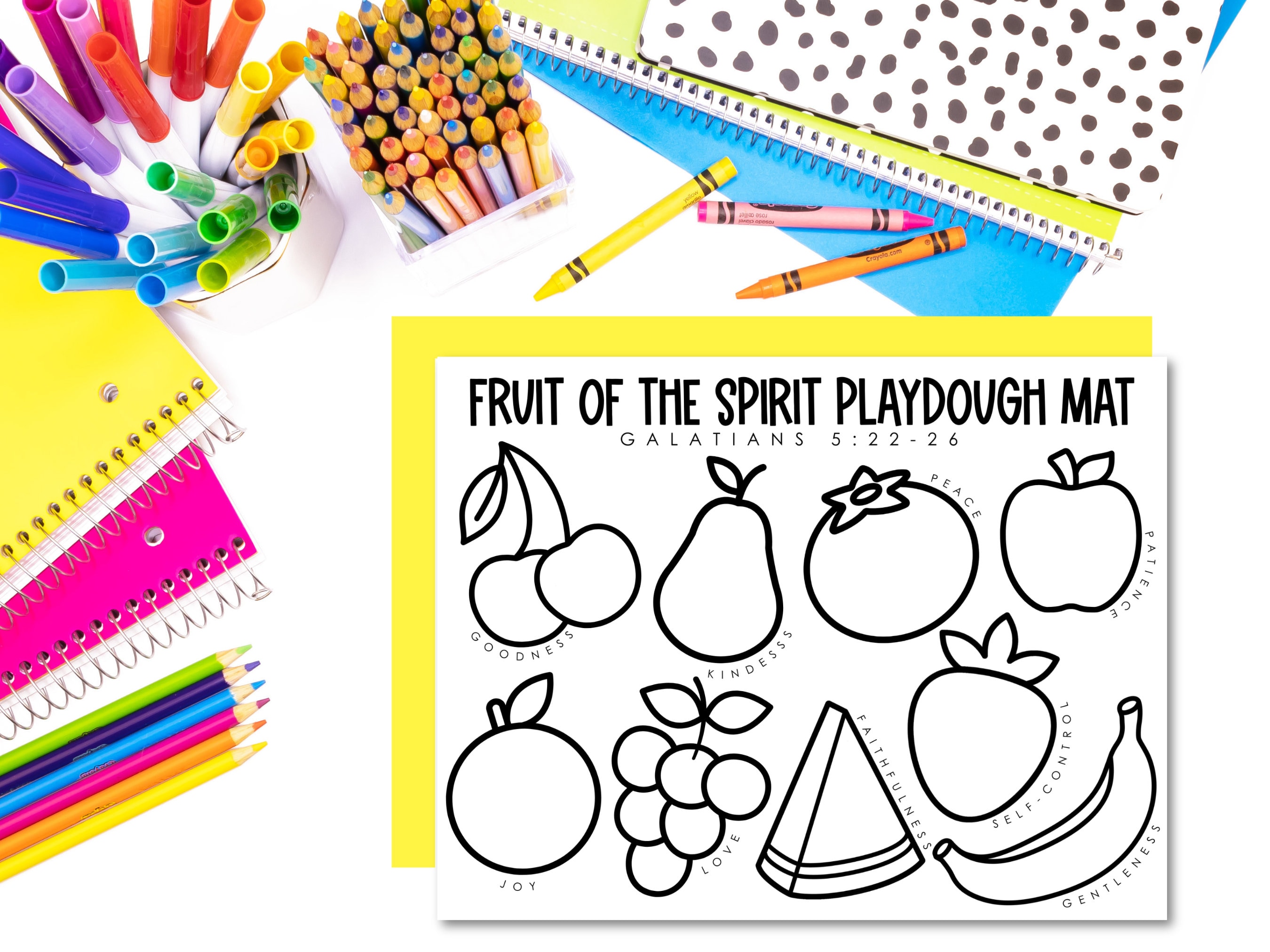 Fruit of the Spirit Playdough Mat: Galatians Activity (digital Download ...