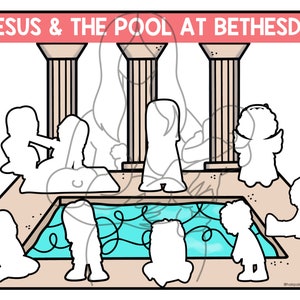 Jesus and the Pool at Bethesda Busy Book: Bible Matching Game (digital ...
