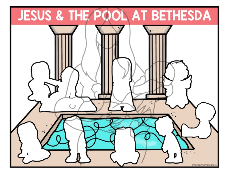 Jesus and the Pool at Bethesda Busy Book: Bible Matching Game (digital ...