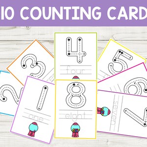 Number 1-10 Oversized Flashcards, Printable Jumbo Counting Cards, Play ...