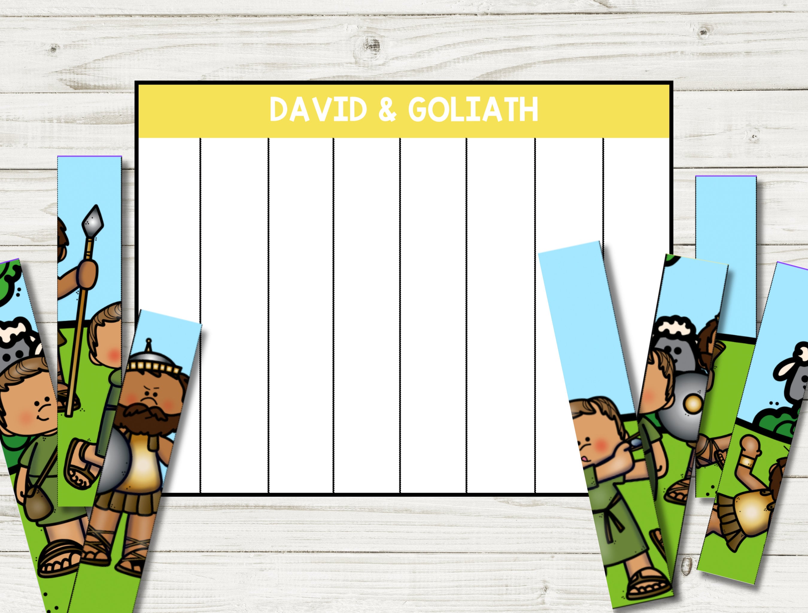 David and Goliath Game, Preschool Printable, Bible Verse, Busy Book ...