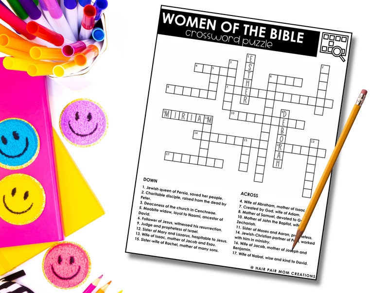 Women of the Bible Crossword Puzzle: Educational Activity (digital ...