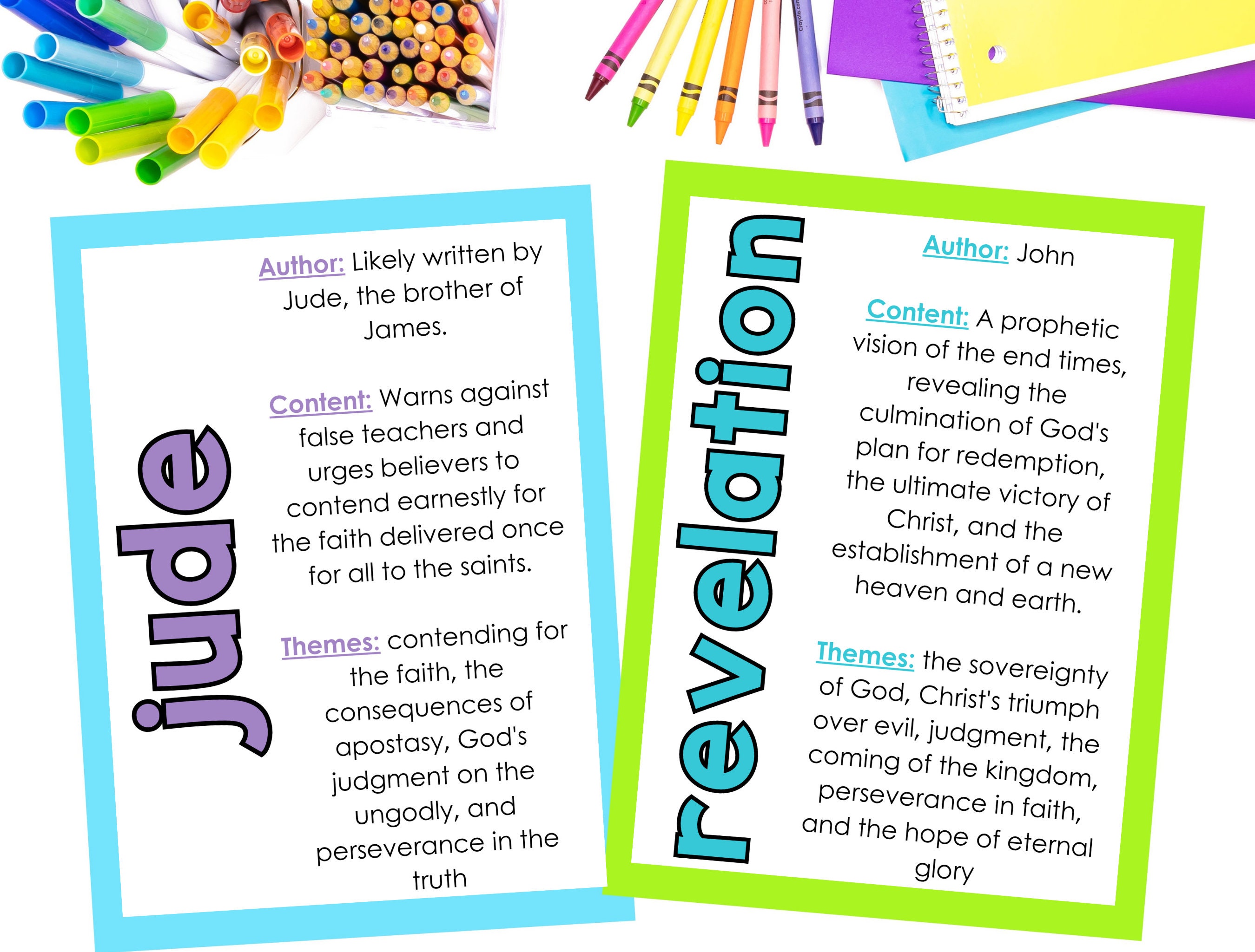 New Testament Flashcards: Rainbow Bible Study Cards (printable) - Etsy