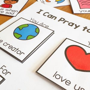 Kids Prayer Cards: Preschool Learning Mat, Bible Study (digital ...