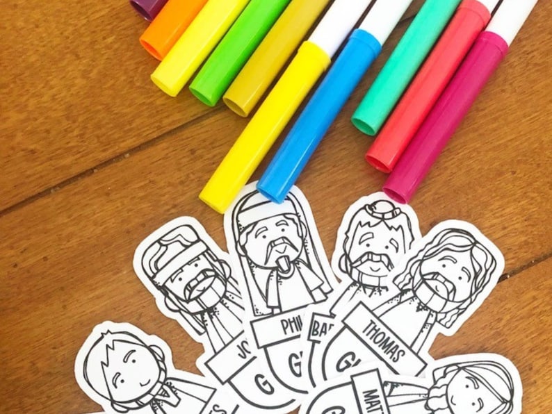 Jesus 12 Disciples Names, Printable 12 Disciples Craft, Fishers of Men ...