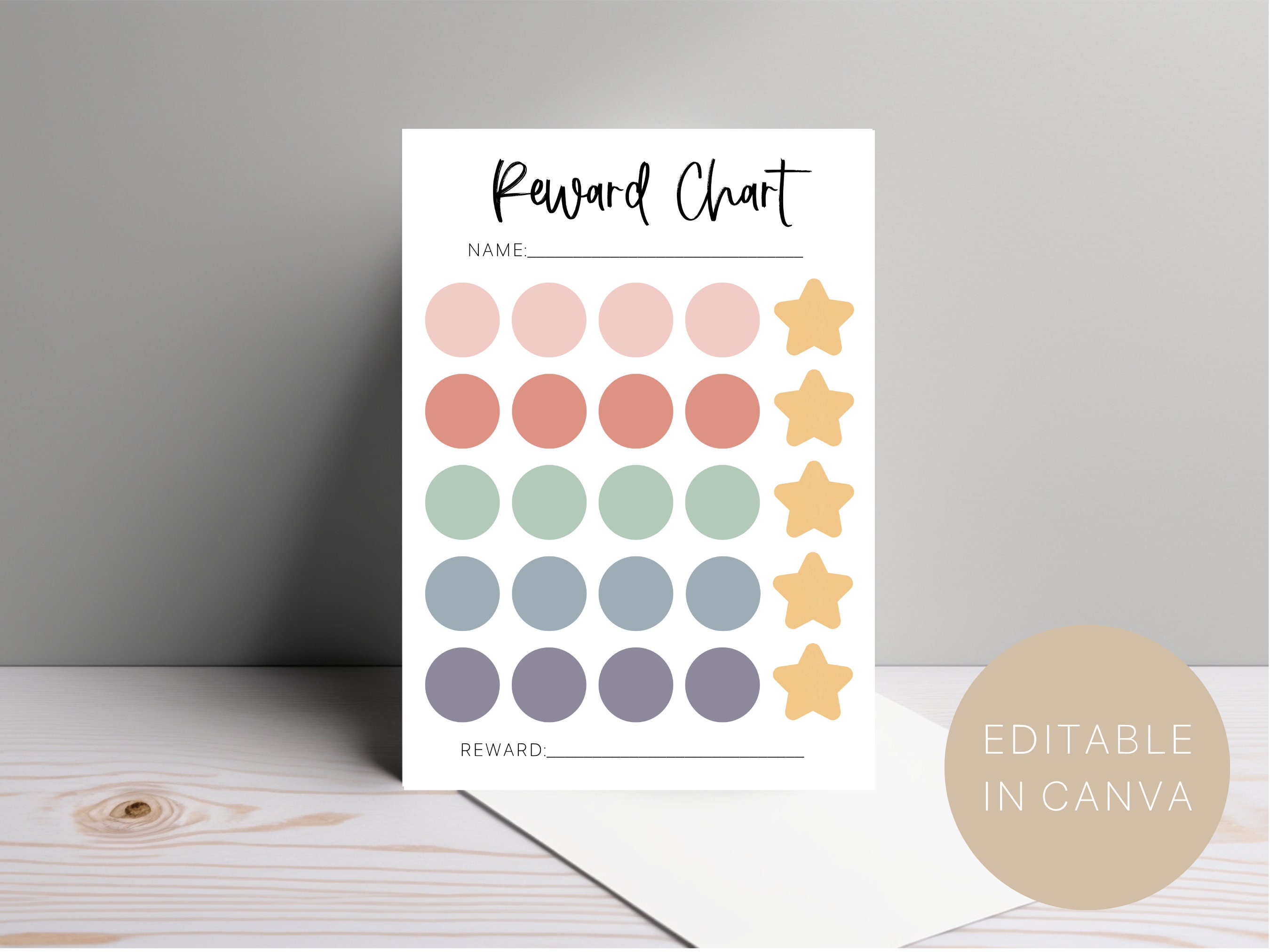 EDITABLE Reward Chart, Toddler Reward Chart, Reward Chart Printable ...