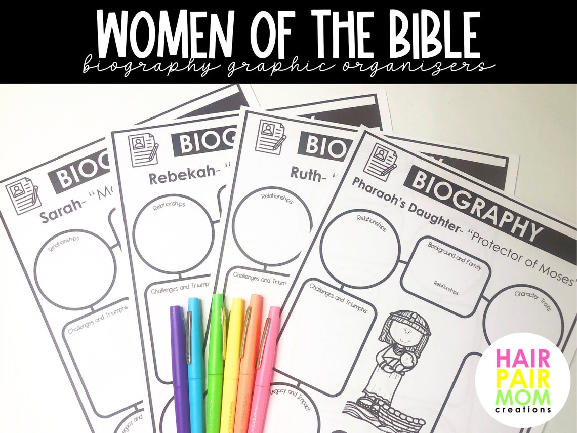 Women of the Bible Biography Graphic Organizers (PDF Printable) - Etsy