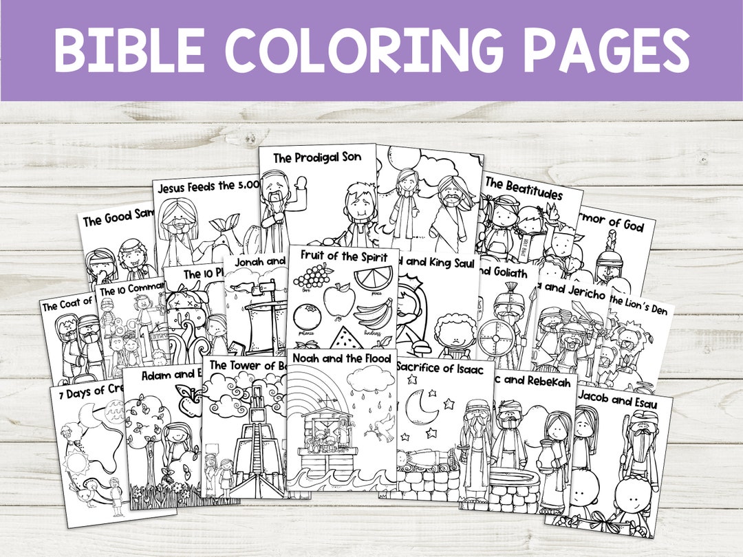 Bible Coloring Book, Stories of the Bible, Coloring Pages for Kids ...