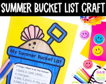 Summer Printable Bucket List & Activity Page Kindergarten Elementary ...
