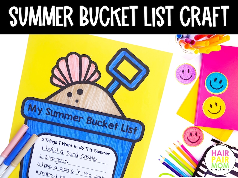 Summer Printable Bucket List & Activity Page Kindergarten Elementary ...