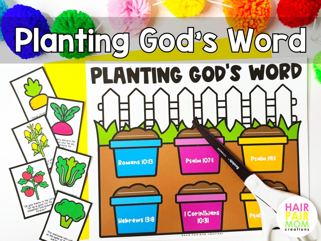 Planting God's Word Matching Activity: Sunday School Memory Verse ...