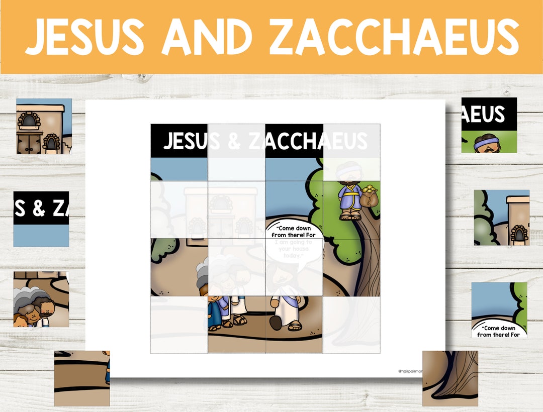 Zacchaeus Bible Story Puzzle: Sunday School Activity (digital Download ...