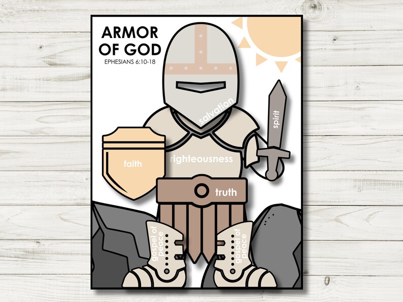 Armor of God Printable Activity, Bible Lesson, Ephesians, Sword of the ...