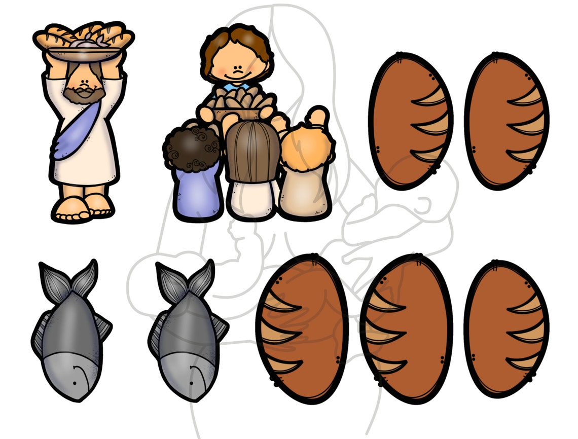 Jesus Feeds 5000 Bible Story Activity, Sunday School Craft, Jesus ...