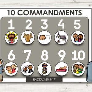 Ten Commandments Matching Game: Bible Verse Tracing (digital Download ...
