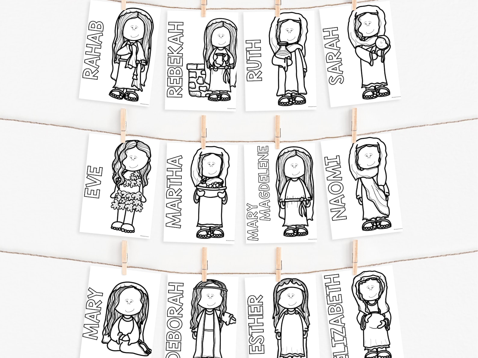 Women of the Bible Coloring Pages, Preschool Bible Verses, Sunday ...