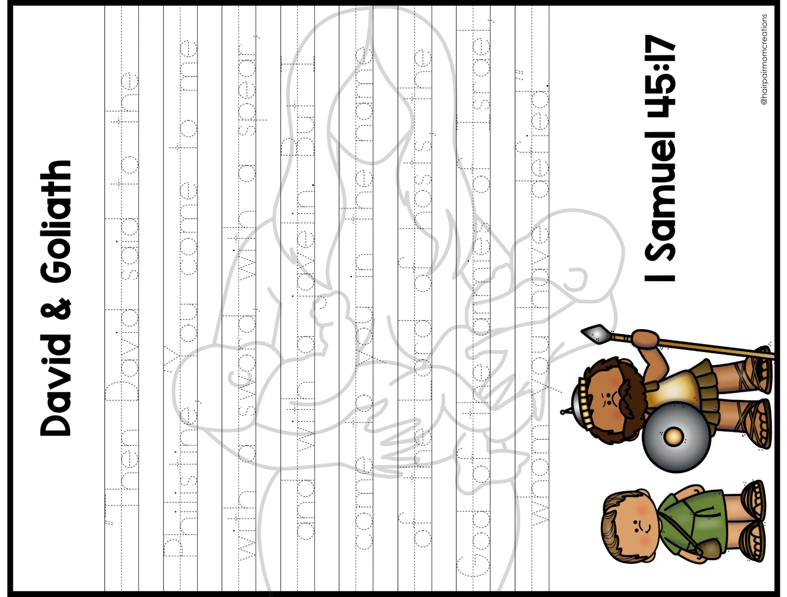 David and Goliath Game, Preschool Printable, Bible Verse, Busy Book ...