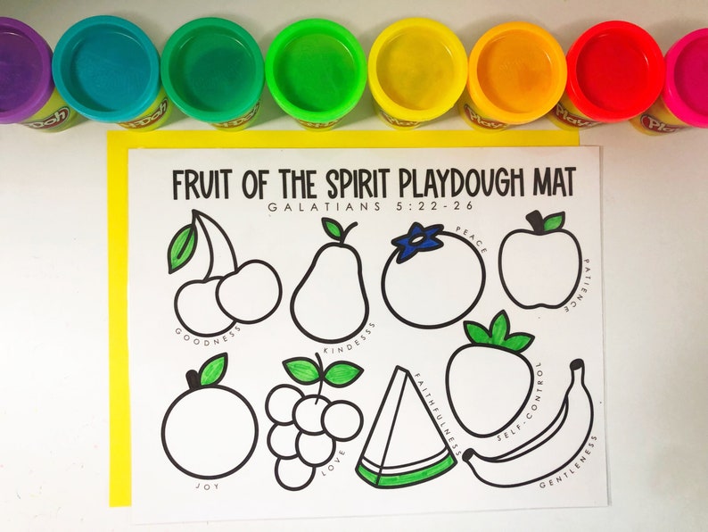 Fruit of the Spirit Playdough Mat: Galatians Activity (digital Download ...