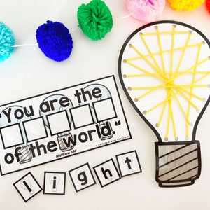English AND Spanish Bible Verse Activity, Matthew 5:14 - Light of the ...