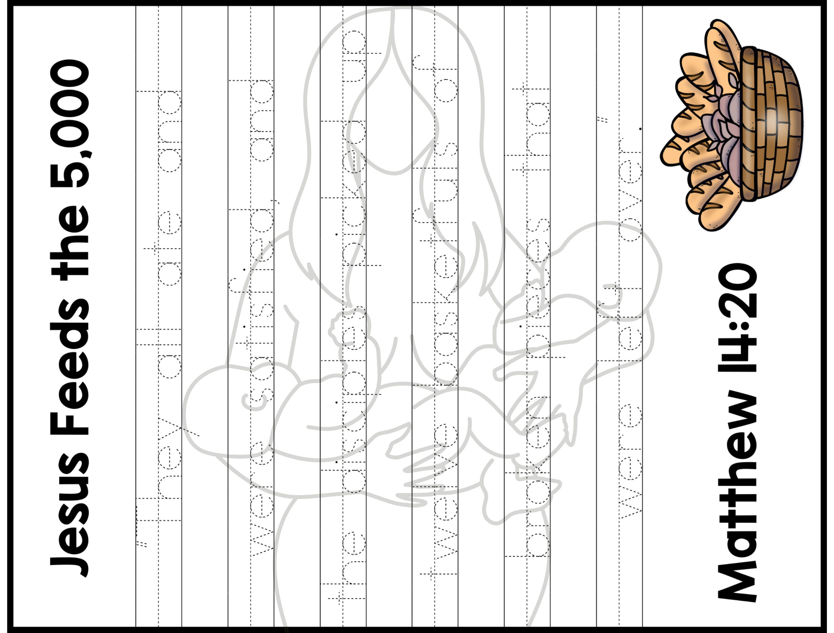 Jesus Feeds 5000 Bible Story Activity, Sunday School Craft, Jesus ...