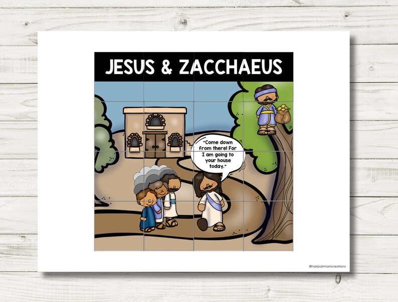 Zacchaeus Bible Story Puzzle: Sunday School Activity (digital Download ...