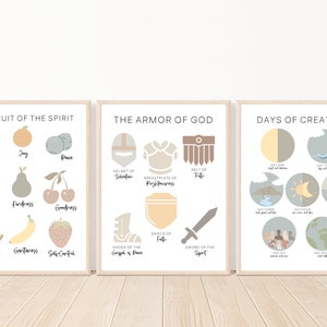 Kids Bible Poster Bundle: Christian Educational Prints (digital ...