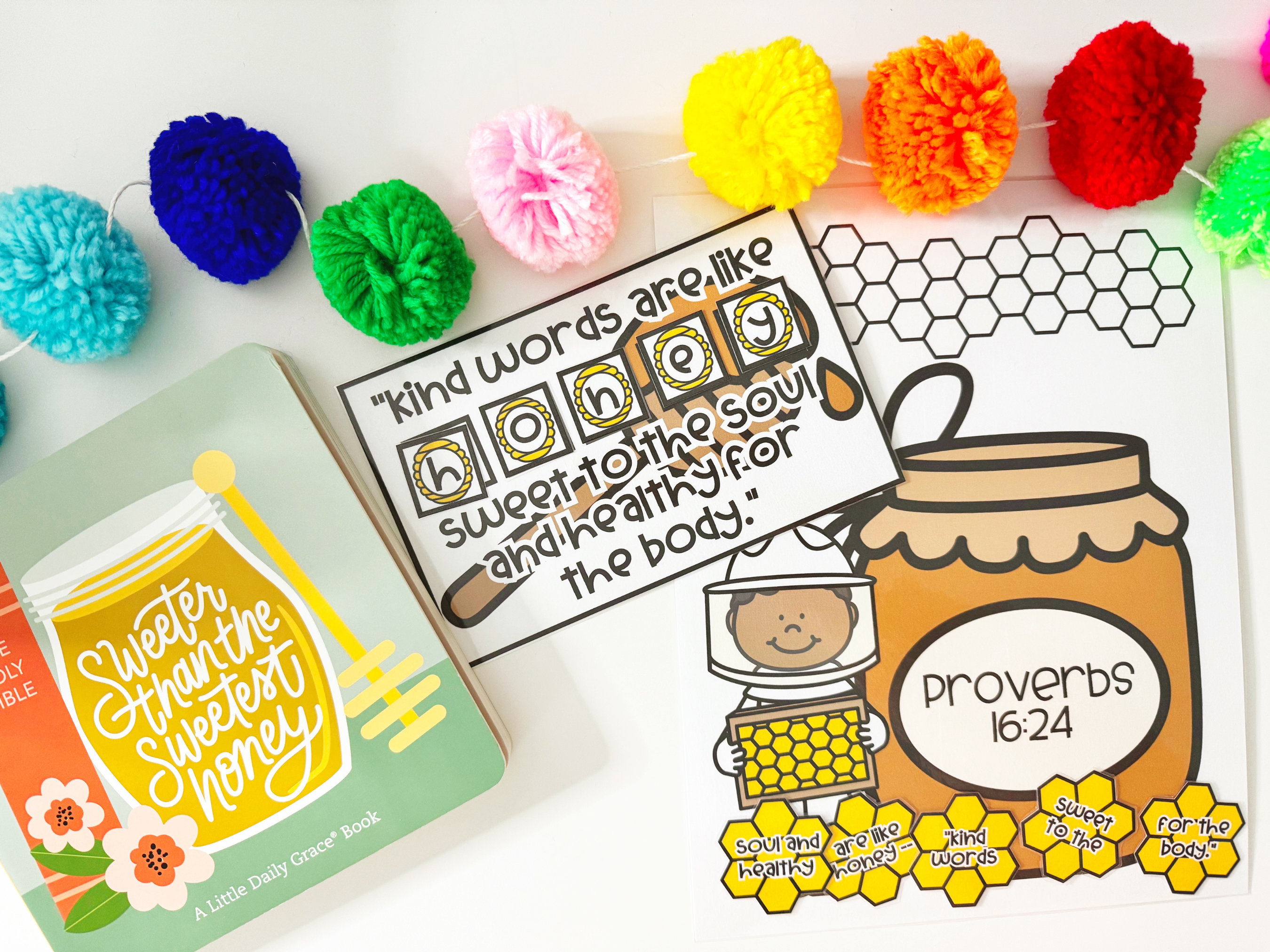 English AND Spanish Bible Verse Activity, Proverbs 16:24 - Printable ...