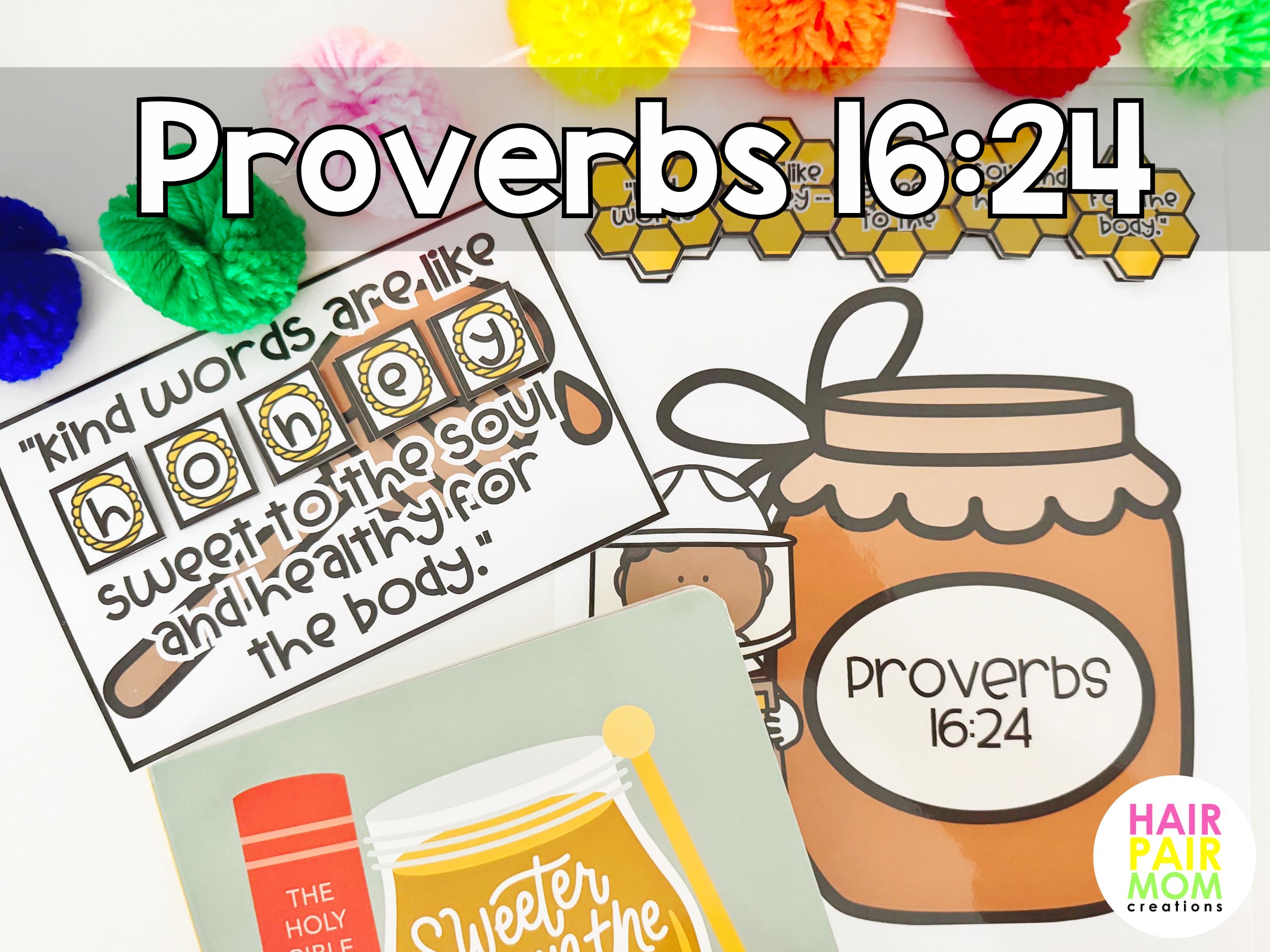 English AND Spanish Bible Verse Activity, Proverbs 16:24 - Printable ...