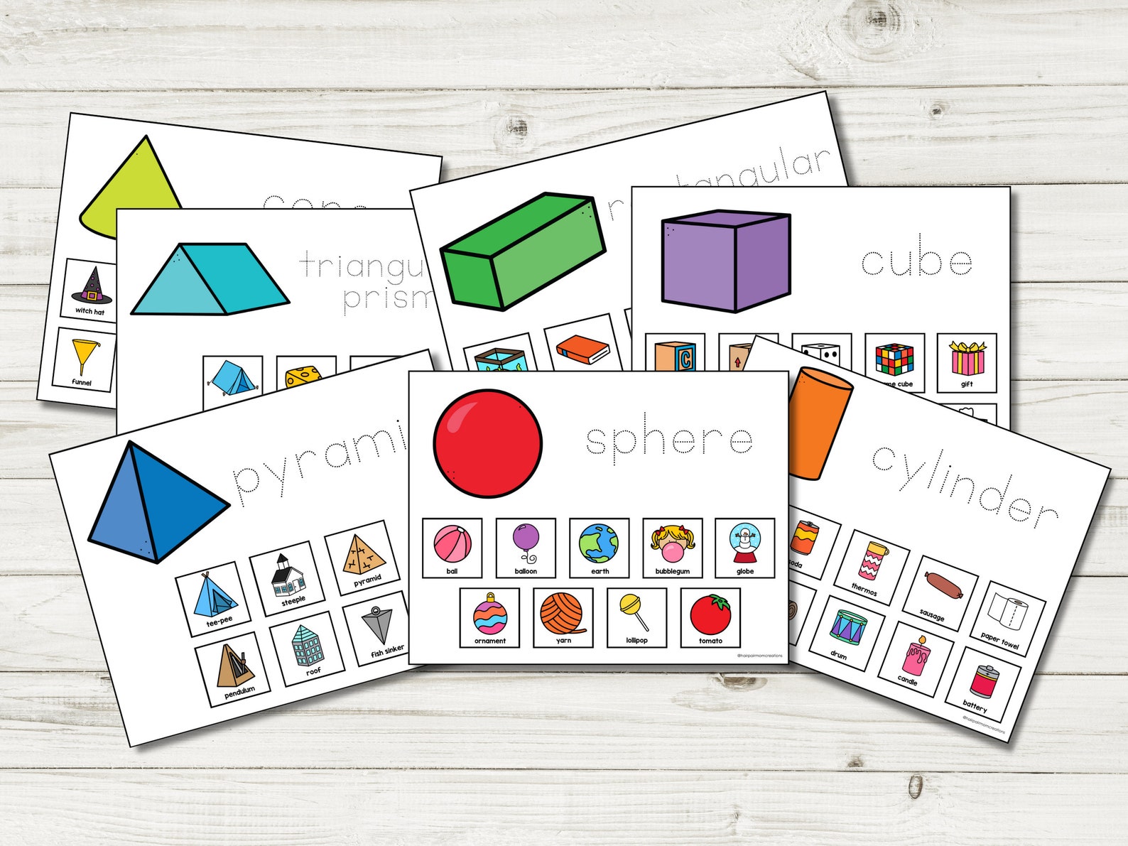 3D Shapes Matching Game: Preschool Printable Activity (digital Download ...