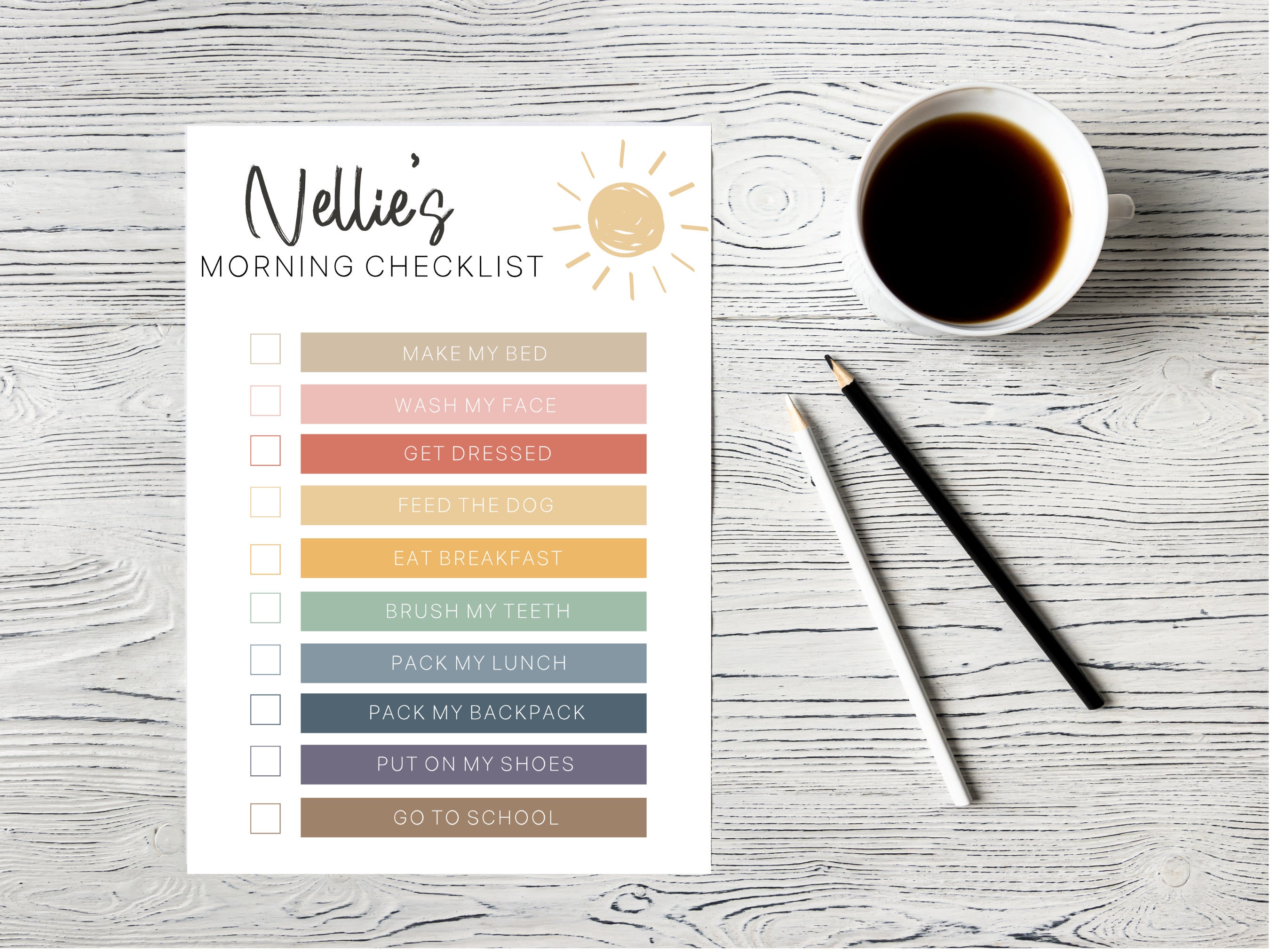 Editable Chore Chart Daily Checklist Responsibility Chart Daily Routine ...