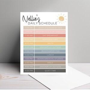 Rainbow Kids Daily Schedule: Editable Homeschool Routine (canva ...