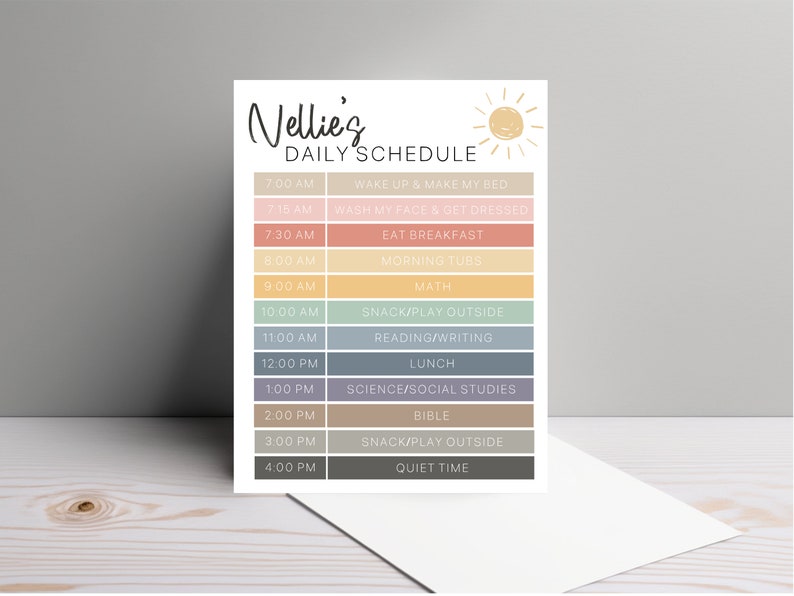 Rainbow Kids Daily Schedule: Editable Homeschool Routine (canva ...
