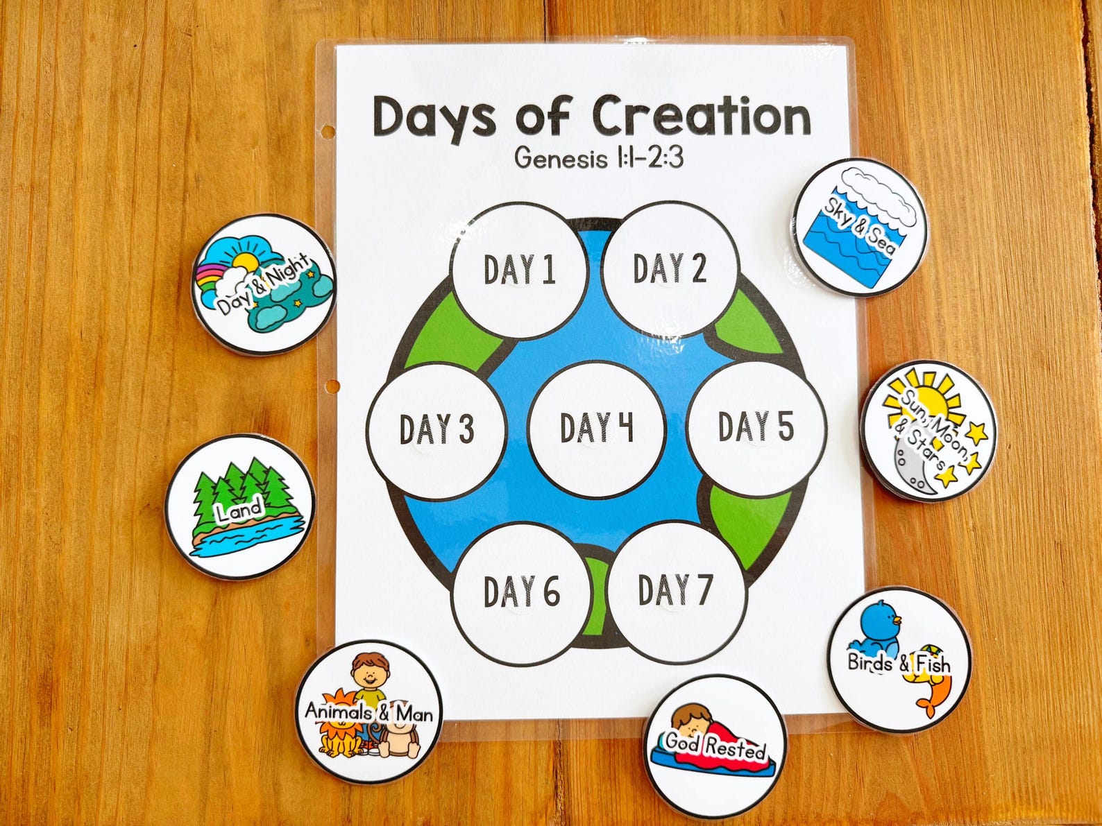 7 Days of Creation Matching Game: Genesis Bible Activity (digital ...