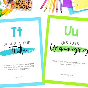 Jesus ABC Scripture Cards: Kids Bible Verse Flashcards (PRINTABLE) - Etsy