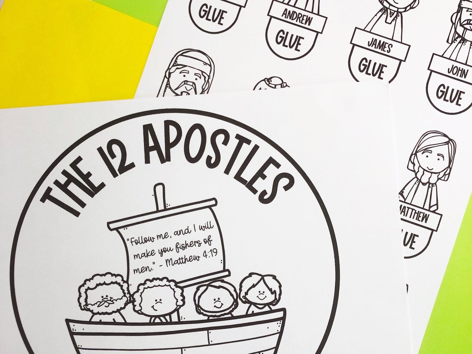 Jesus 12 Disciples Names, Printable 12 Disciples Craft, Fishers of Men, 12 Apostles of Jesus ...