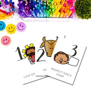 Ten Commandments Flashcards: Montessori Kids Bible Study (PDF) - Etsy