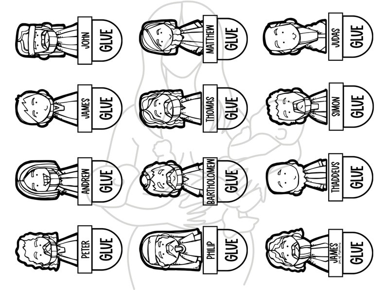 Jesus 12 Disciples Names, Printable 12 Disciples Craft, Fishers of Men ...