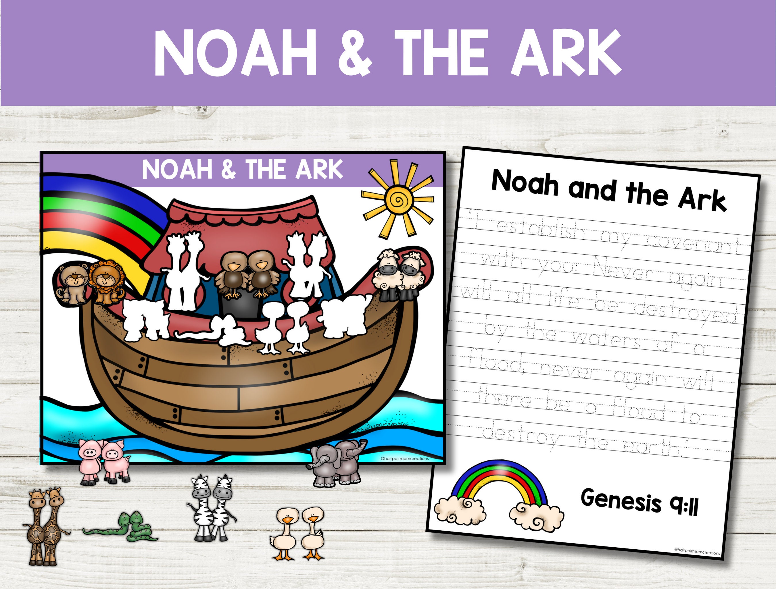 Noah's Ark, Bible Activity, Homeschool Printable, Sunday School, Kid's ...