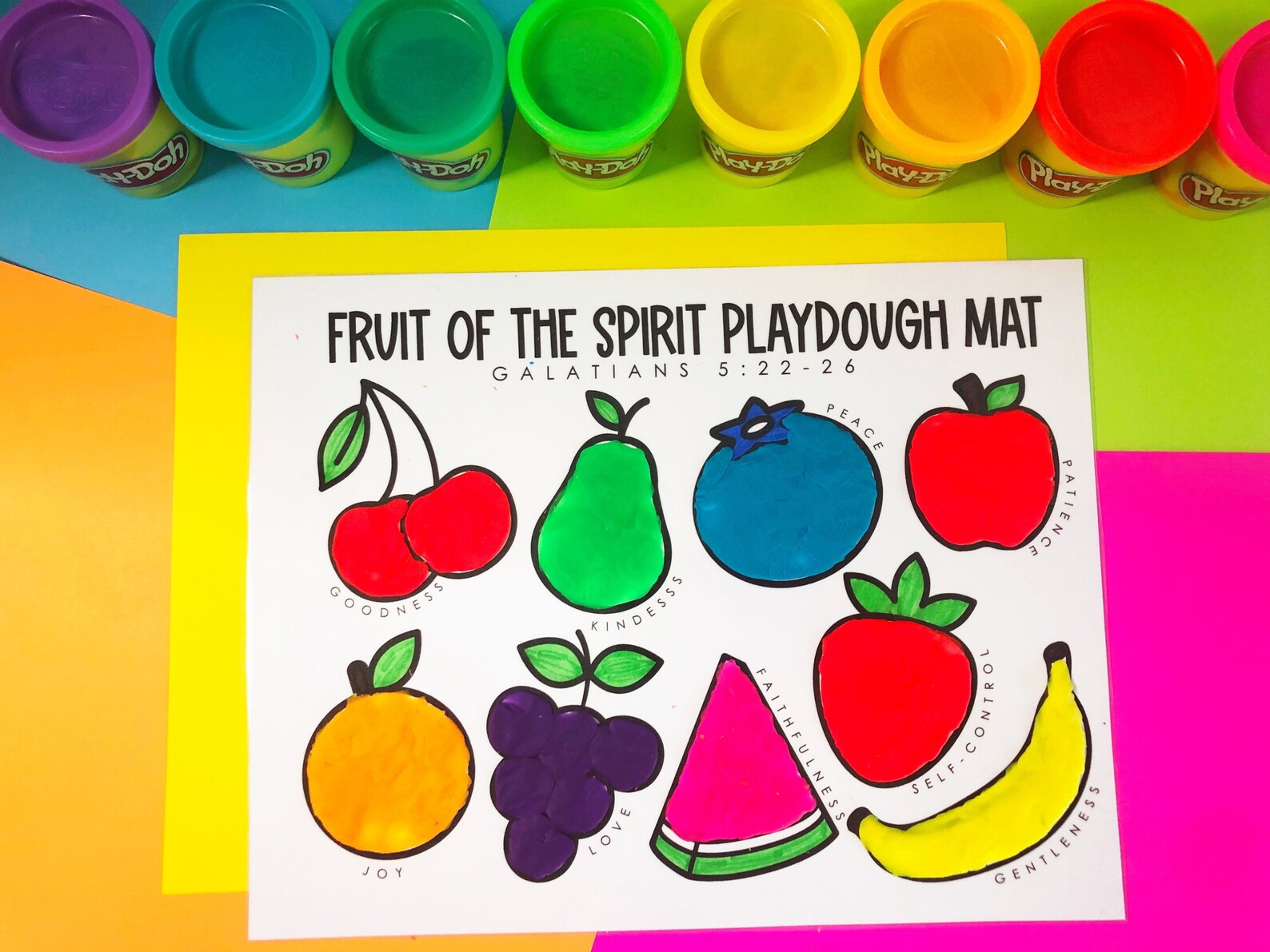 Fruit of the Spirit Playdough Mat: Galatians Activity (digital Download ...