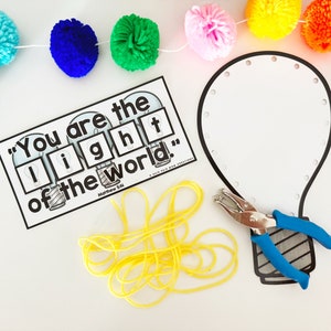 English AND Spanish Bible Verse Activity, Matthew 5:14 - Light of the ...