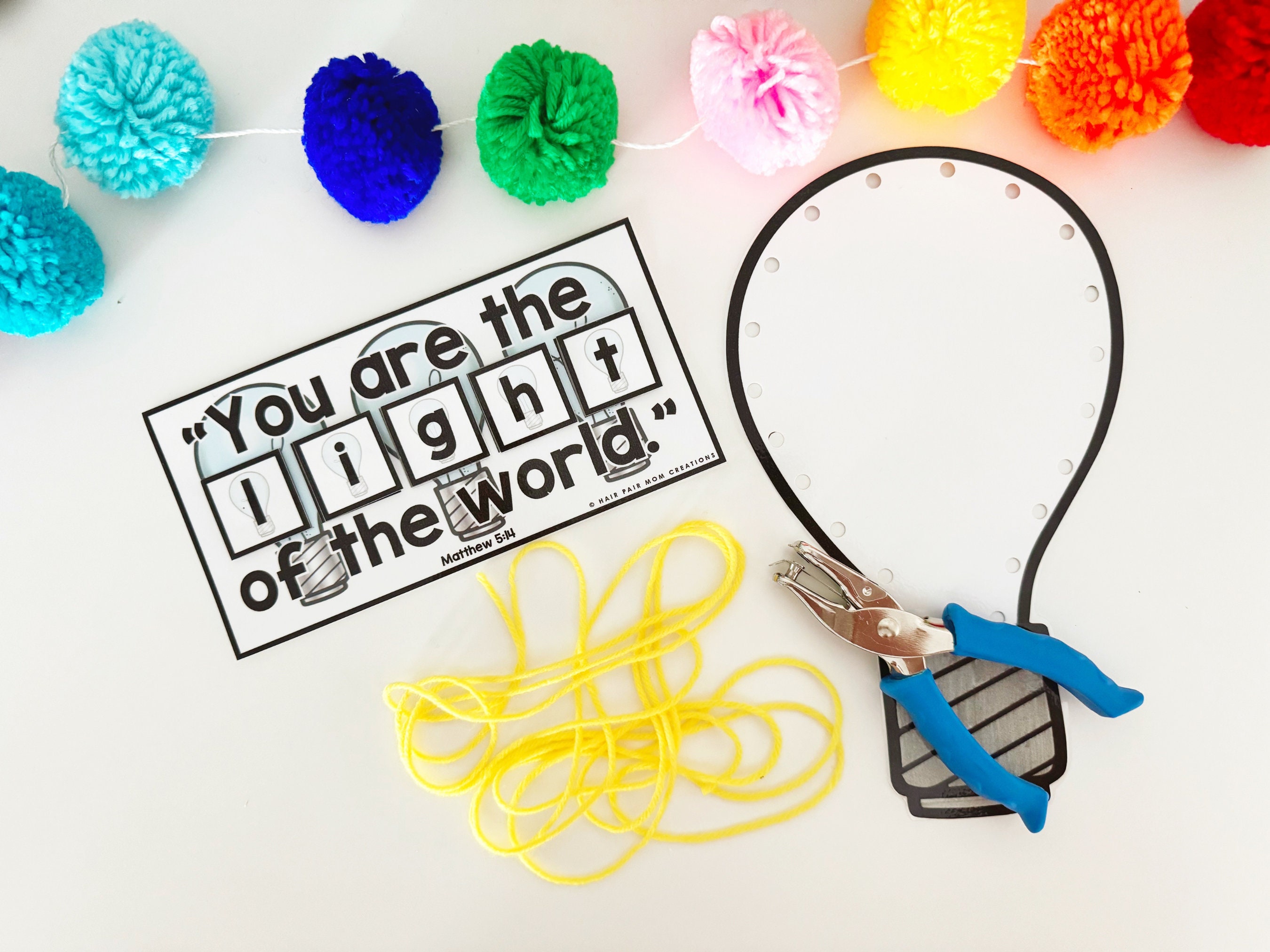 English AND Spanish Bible Verse Activity, Matthew 5:14 - Light of the ...