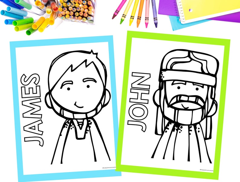 12 Apostles Coloring Pages: Bible Preschool Activity (digital Download ...